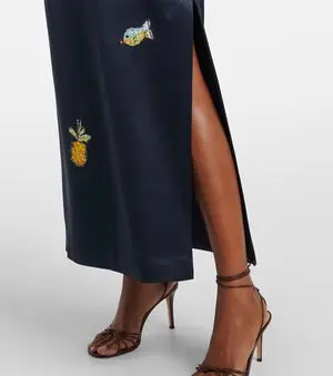 ALEMAIS Anouk Colantoni Fontaine Slip Midi Dress