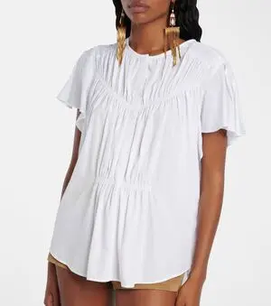 Isabel Marant Étoile Synda" Gathered Blouse In Panna+panna+uwhite