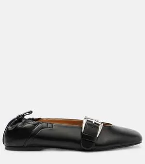 GANNI Butterfly Mary Jane Flats - Black