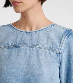 GANNI Ruffled Denim Mini Dress