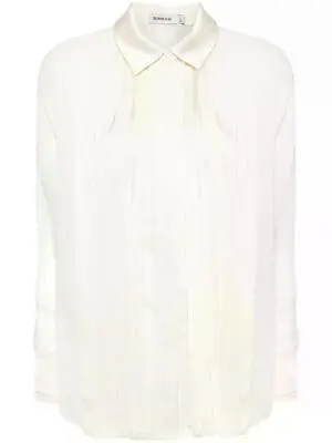 Simkhai Vinka Pleated Long-sleeve Shirt
