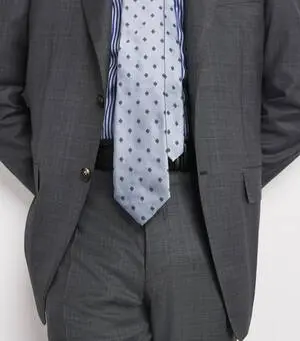 Harrods Silk Jewel Jacquard Tie - Blue