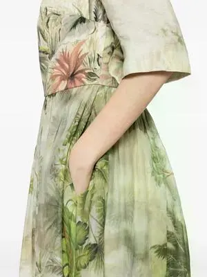 Elie Saab Printed Midi Dress
