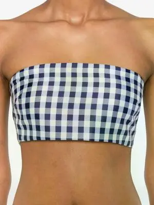 SELF-PORTRAIT Gingham-check Strapless Top