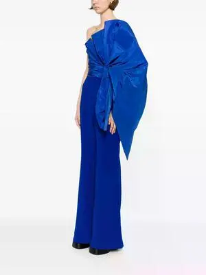SAIID KOBEISY Taffeta Bow Jumpsuit - Blue