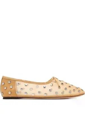 LOEFFLER RANDALL Landon Studded Ballerina Flats - Neutrals