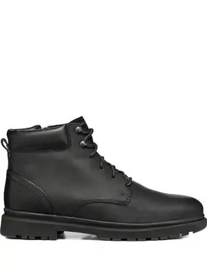 Geox Lace-up Zip Ankle Boots - Black