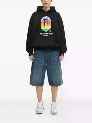 A BATHING APE Ape Head Graphic Hoodie - Black