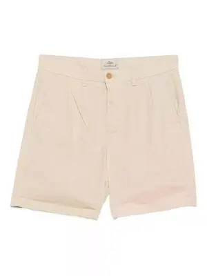 PENINSULA SWIMWEAR Pleated Linen-cotton Shorts - Neutrals
