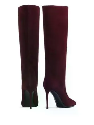 LE SILLA Suede Knee-high Stiletto Boots - Red