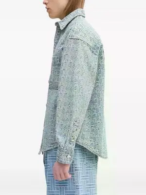 A BATHING APE Monogram-print Denim Shirt Jacket