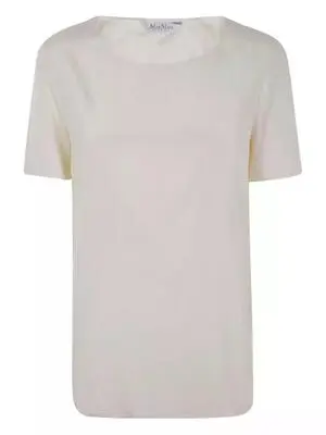 Max Mara Short Sleeve Round Neck Top - Neutrals