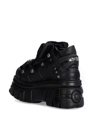 NEW ROCK Leather Studded Platform Lace-up Sneakers