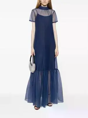 Staud Stauds Calunna Organza Maxi Dress - Blue