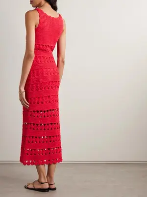 Cara Cara Joan Crocheted Cotton Midi Dress