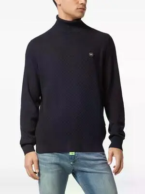 Philipp Plein Logo-patch Turtleneck Sweater - Black