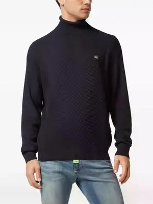 Philipp Plein Logo-patch Turtleneck Sweater - Black