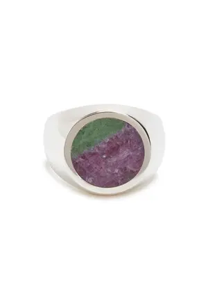 LEGIER Stone-embellished Signet Ring - Silver