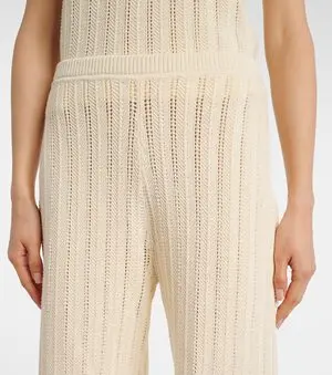 Altuzarra Petey Cotton Flared Knit Trousers - Beige