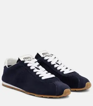 Miu Miu Plume Suede Sneakers - Blue