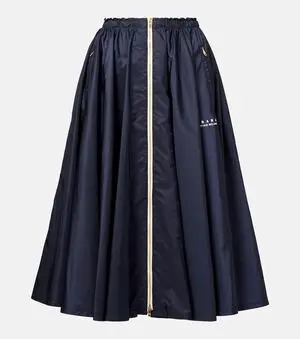 Prada Re-nylon Zip-up Midi Skirt