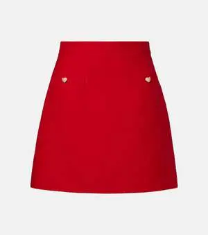 Valentino Garavani Wool And Silk Crepe Couture Miniskirt - Red