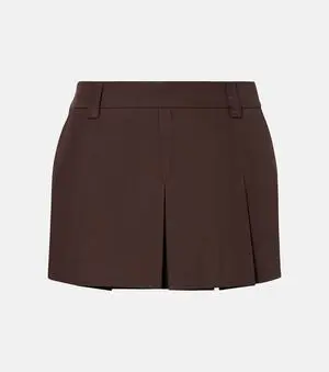 Miu Miu Logo Cotton-blend Mini Skirt