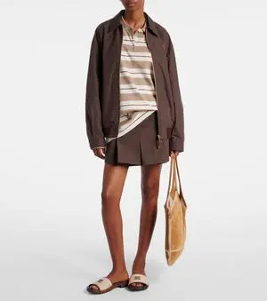 Miu Miu Logo Cotton-blend Mini Skirt