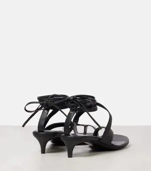 Khaite Aimee 35 Leather Sandals - Black