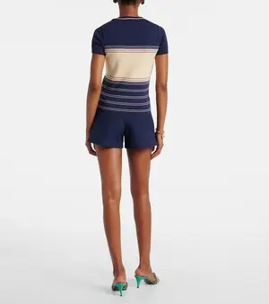 Valentino Garavani Chez Striped Knit Top - Blue