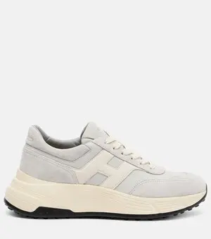 Hogan H669 Suede And Leather Sneakers - Grey