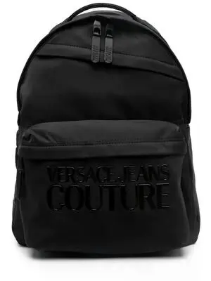 Versace Logo-lettering Backpack - Black