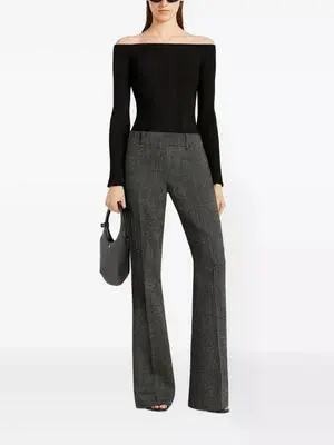 COURREGES Off-shoulder Ribbed Top With Embroidered Logo