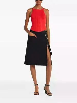 COURREGES Ribbed Halter Top - Red