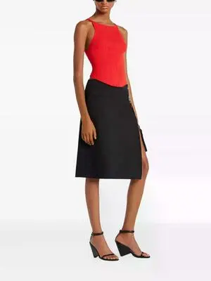 COURREGES Ribbed Halter Top - Red