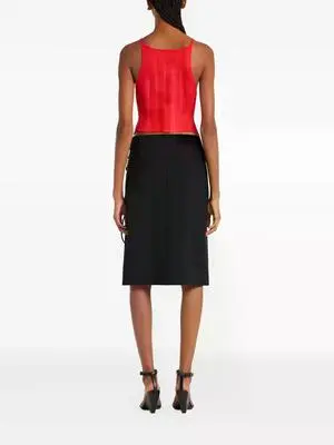 COURREGES Ribbed Halter Top - Red