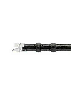 COURREGES Ac Buckle Leather Belt - Black