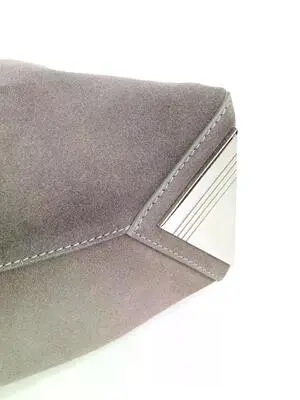 Attico La Passeggiata Suede Shoulder Bag - Grey