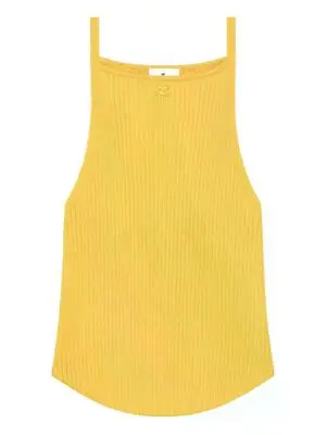 COURREGES Ribbed Tank Top - Yellow