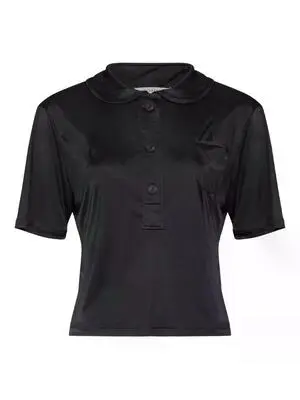 MAISON MARGIELA Satin Polo Shirt - Black