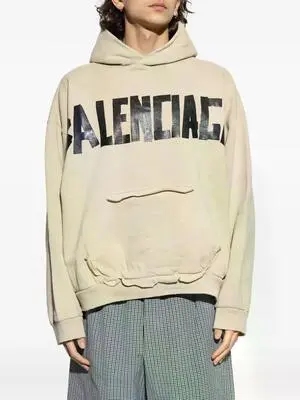 Balenciaga Logo-print Frayed Hem Hoodie
