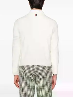 Thom Browne 4-bar Stripe Crew Neck Sweater - White