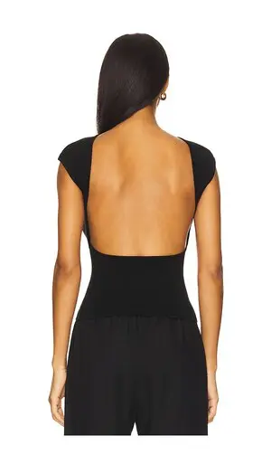 ST. AGNI Sculpted Ballet Knit Top - Black