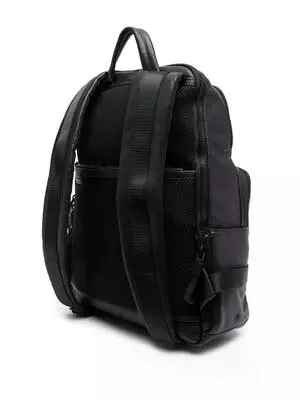 PIQUADRO Calf Leather Debossed Logo Backpack - Black