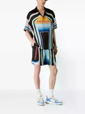 Casablanca Graphic Print Silk Shorts
