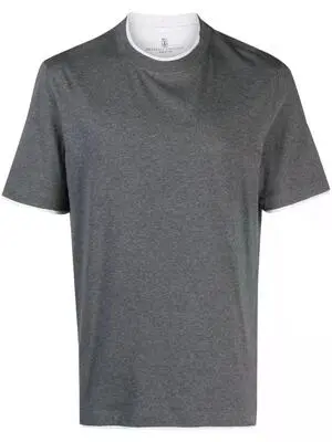 Brunello Cucinelli Layered-effect Cotton T-shirt - Grey