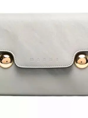 Marni Leather Crossbody Bag With Spherical Embellishments - Grey