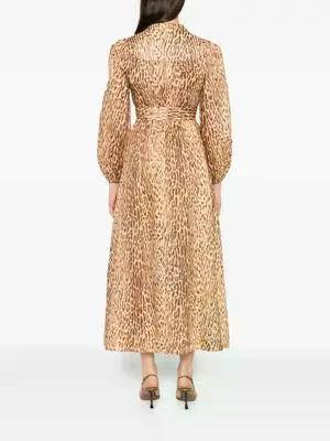 Zimmermann Leopard-print Button-front Dress - Neutrals