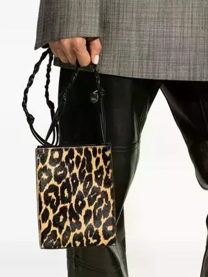JIL SANDER Small Tangle Leopard Print Shoulder Bag