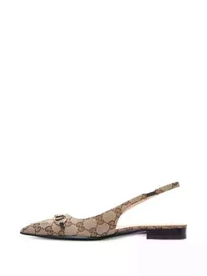 Gucci Monogram Slingback Ballerina Shoes